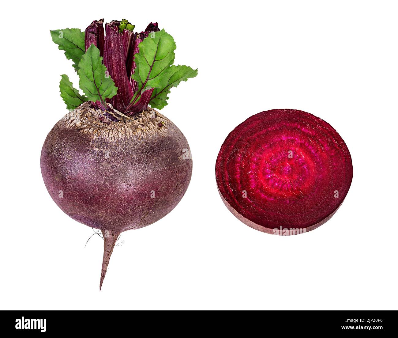 Beetroot with leaves isolated on white background Stock Photo - Alamy
