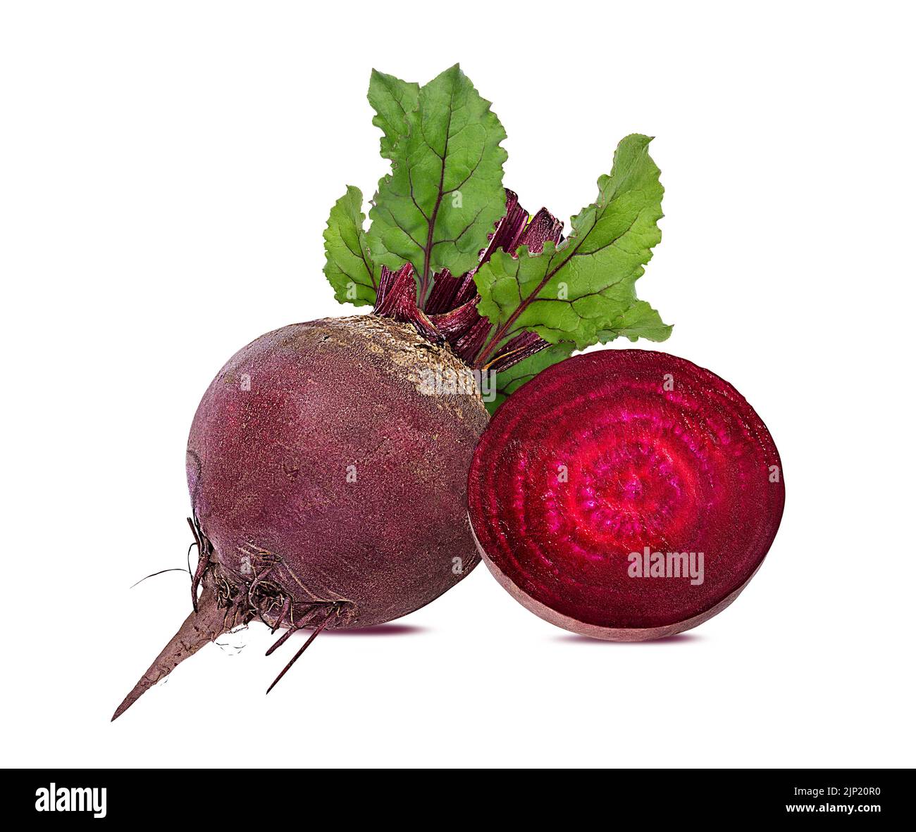 Beetroot with leaves isolated on white background Stock Photo - Alamy