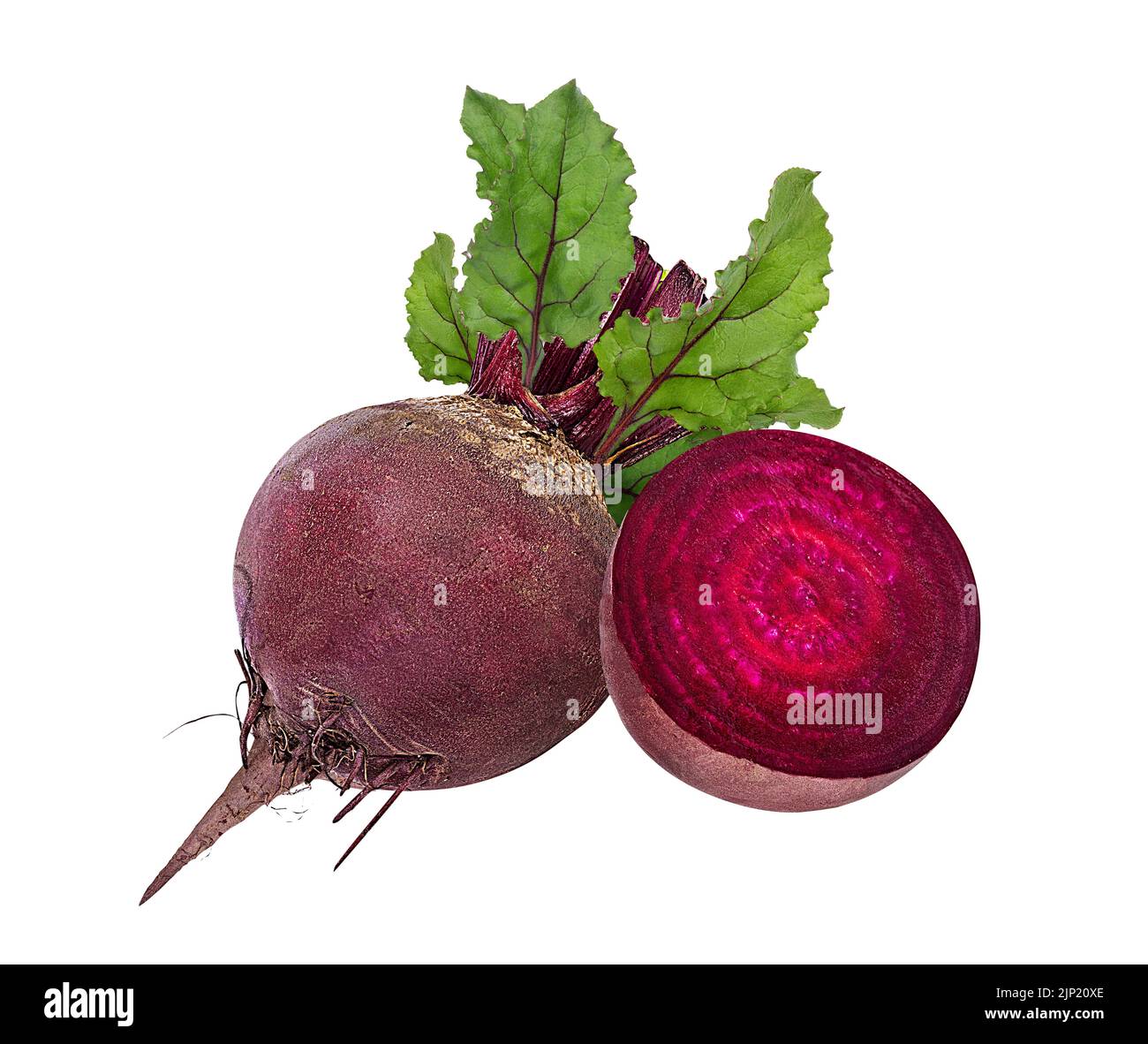 Beetroot with leaves isolated on white background Stock Photo - Alamy