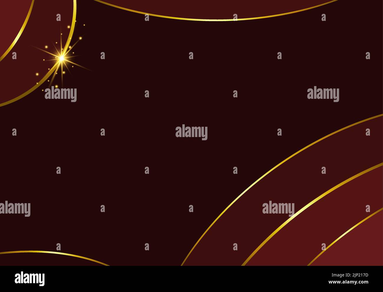 Vector red abstract background. Dark background with golden thin lines ...