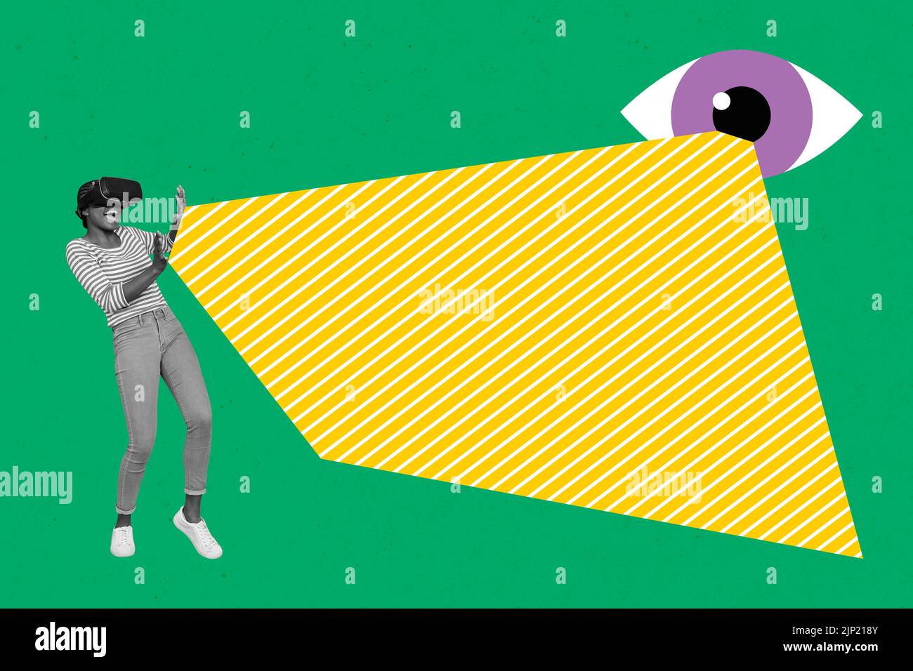 Creative collage picture of excited crazy person black white gamma ...