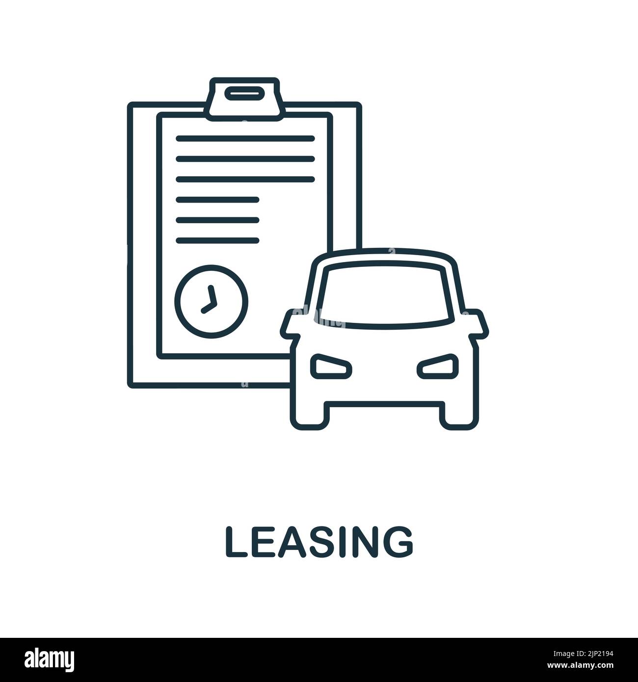 Leasing line icon. Monochrome simple Leasing outline icon for templates ...