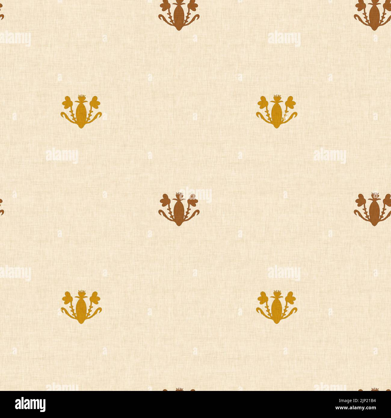 Gender neutral flower seamless raster background. Simple whimsical 2 ...