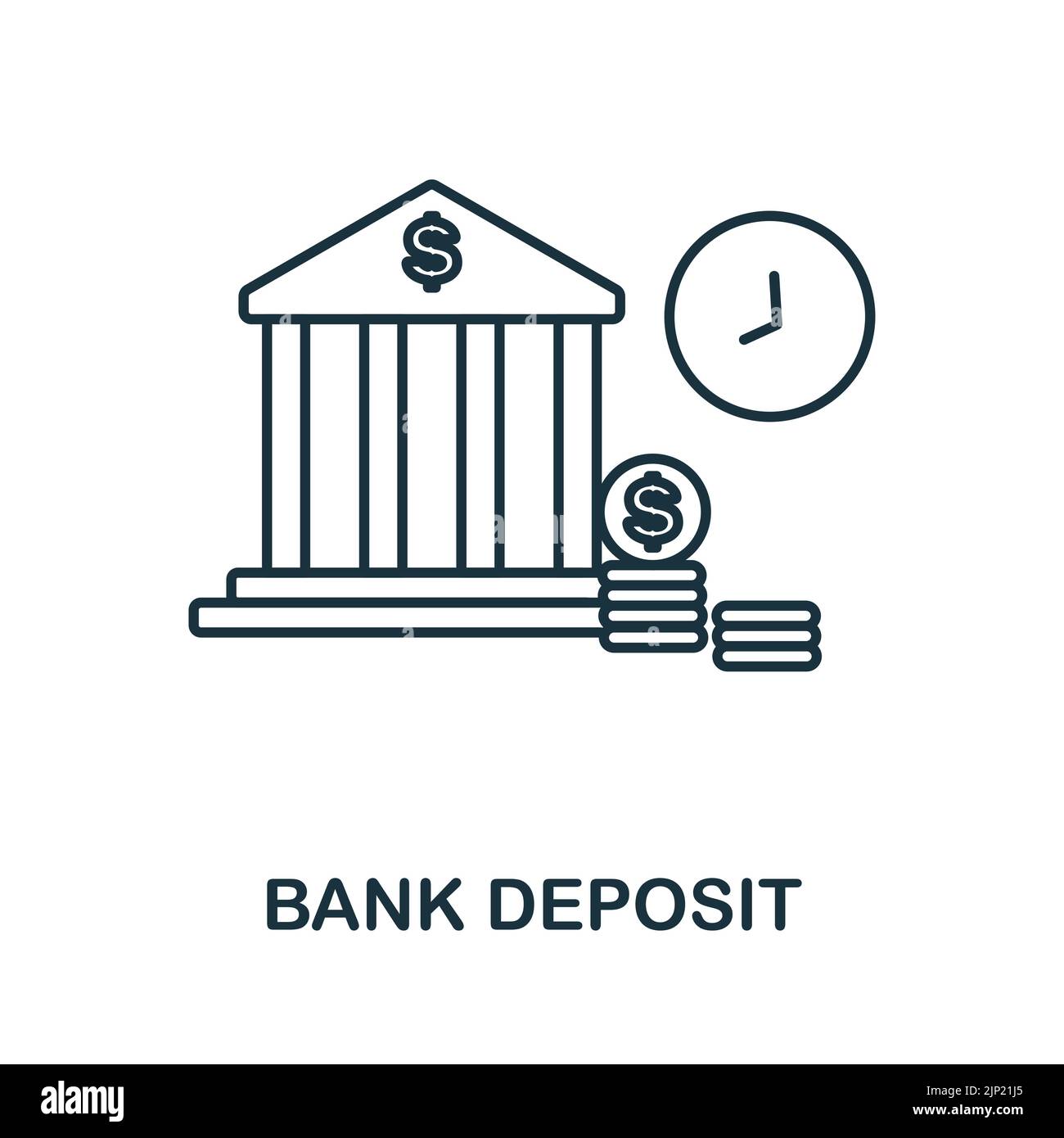 Bank Deposit line icon. Monochrome simple Bank Deposit outline icon for ...