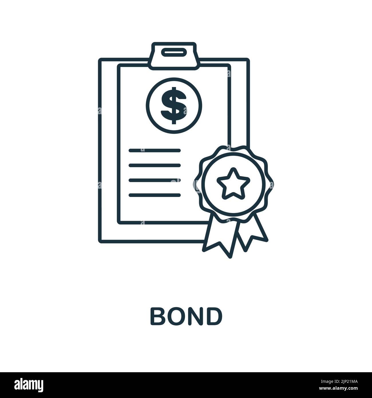Bond line icon. Monochrome simple Bond outline icon for templates, web ...