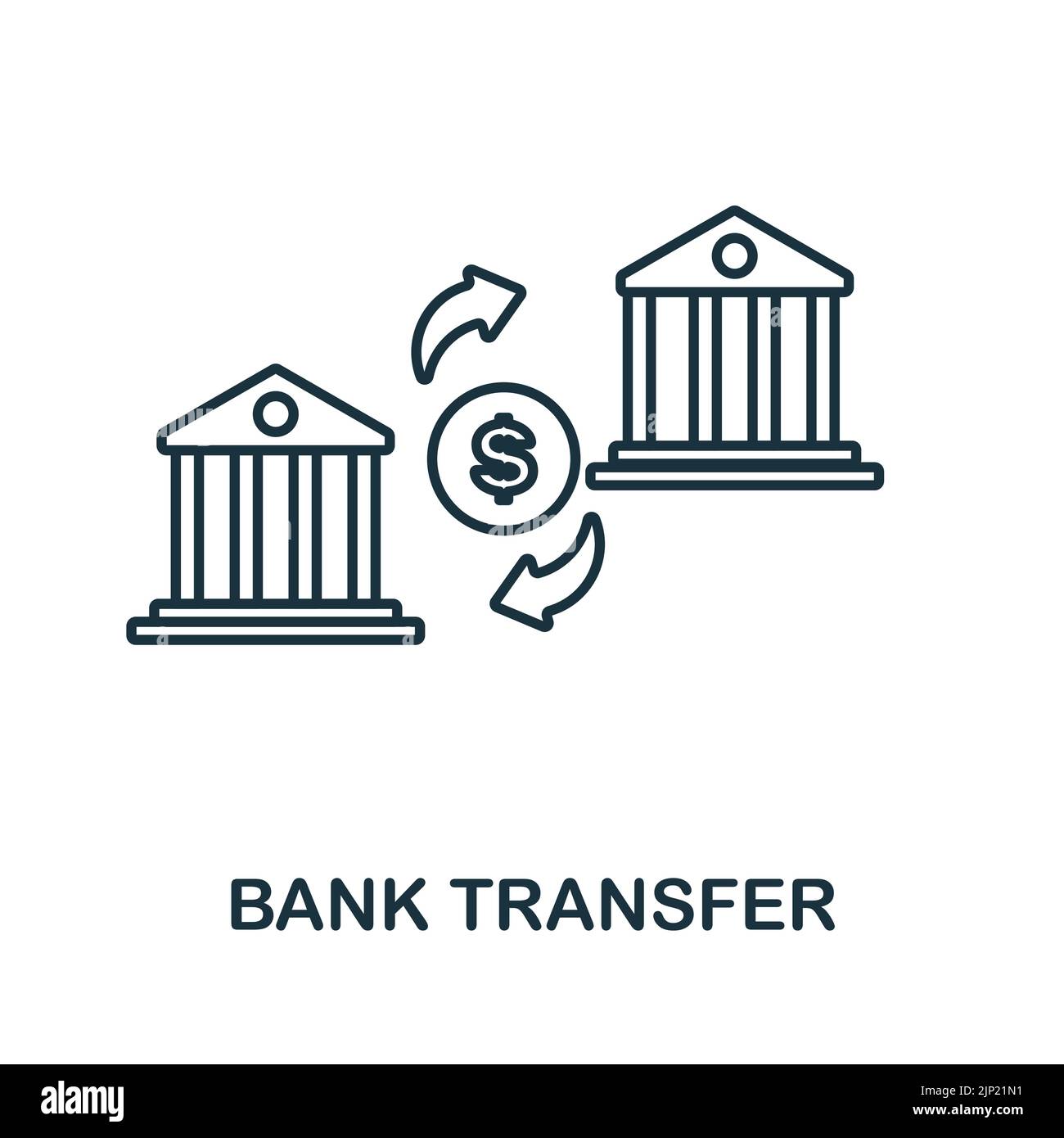 Bank Transfer line icon. Monochrome simple Bank Transfer outline icon ...