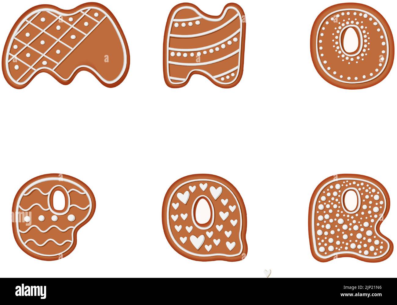 Gingerbread alphabet. Creative gingerbread typography design. Biscuit ...