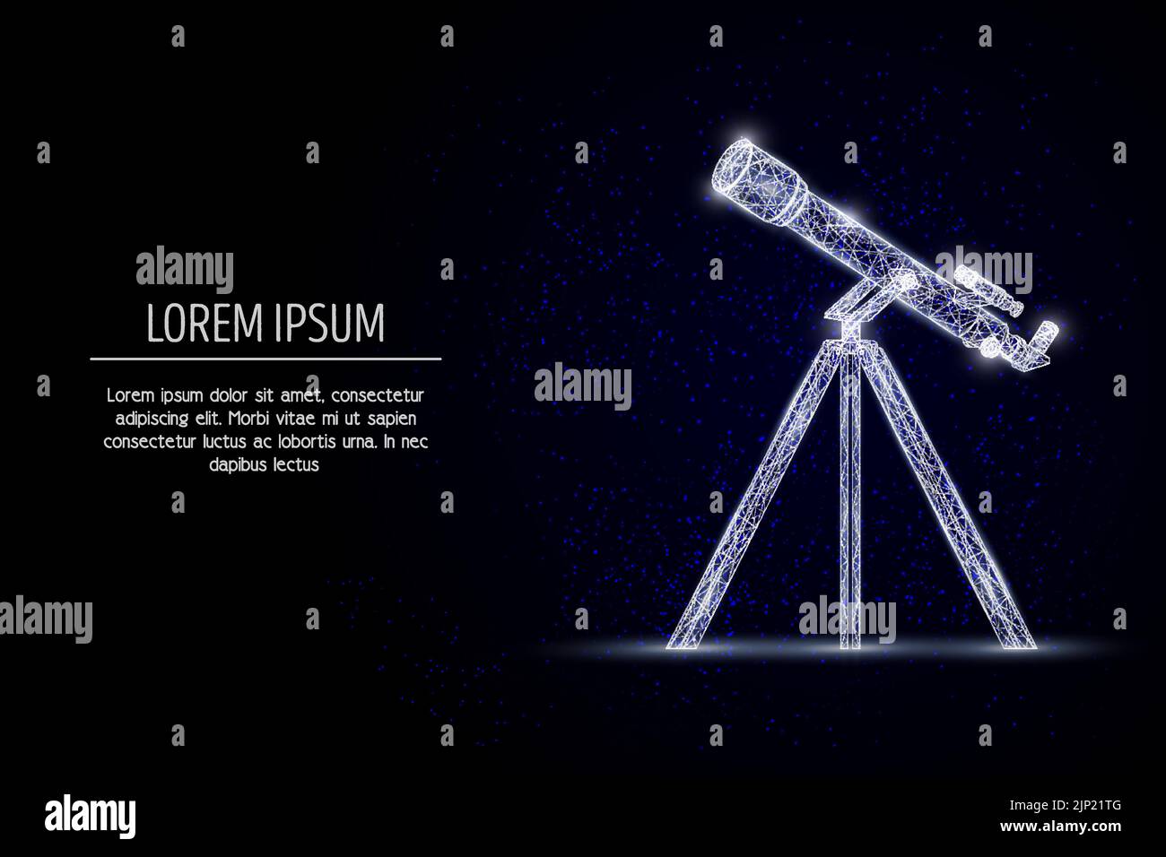 Telescope low poly wireframe mesh made of points, lines and shapes ...