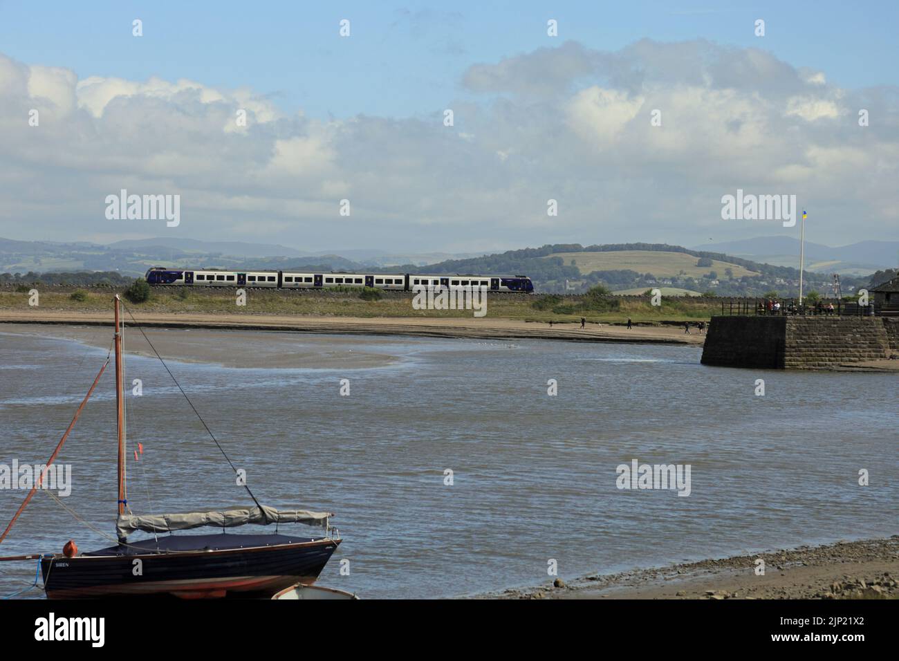 Arnside the River Kent Estuary and railway viaduct Arnside Cumbria ...