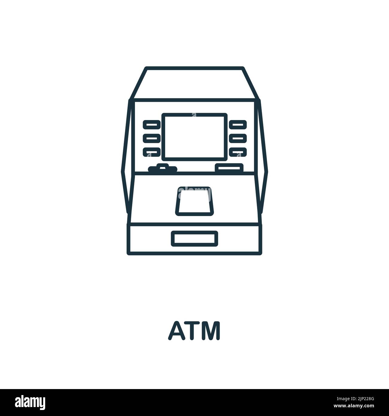 Atm line icon. Monochrome simple Atm outline icon for templates, web ...