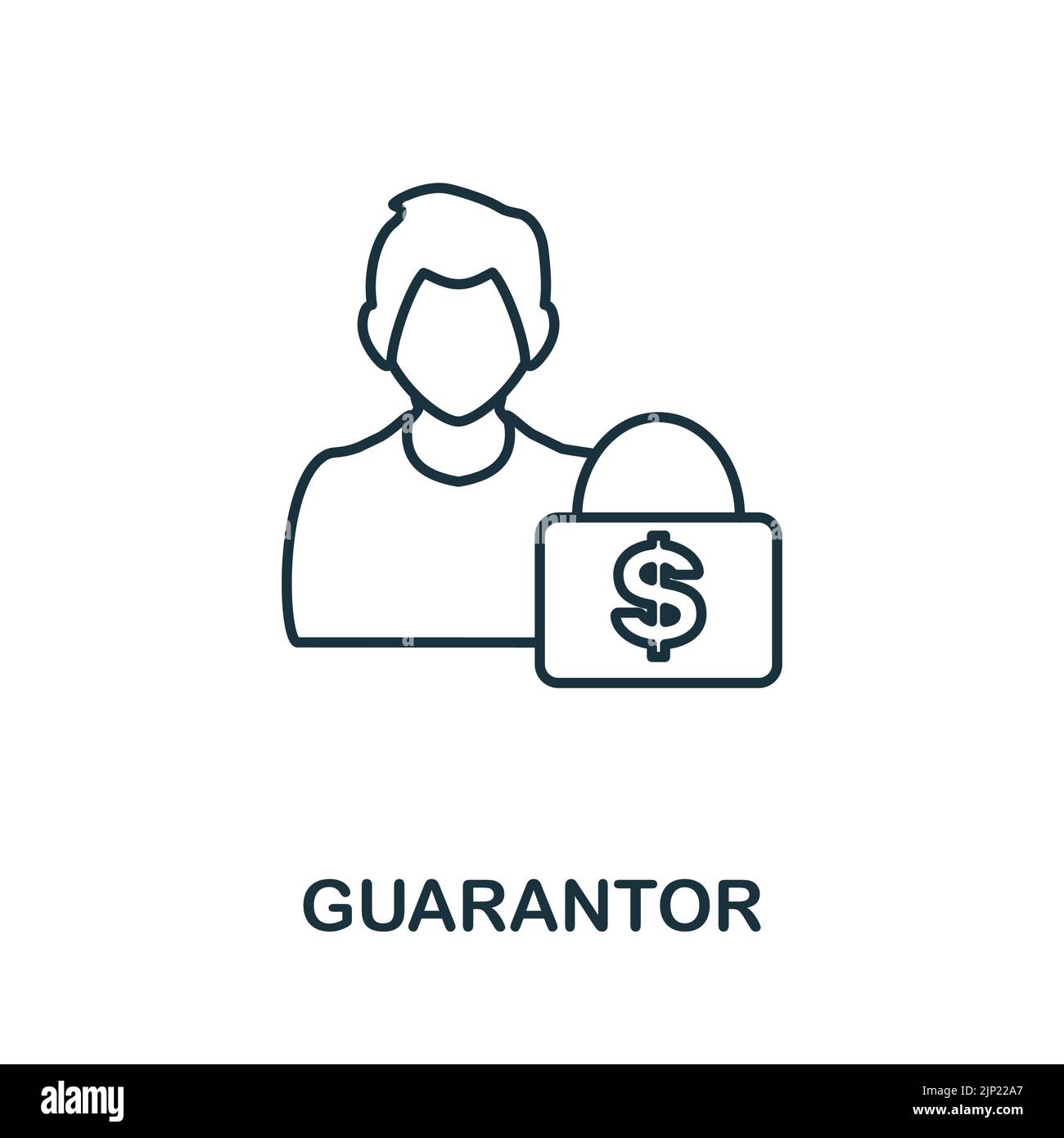 Guarantor line icon. Monochrome simple Guarantor outline icon for ...