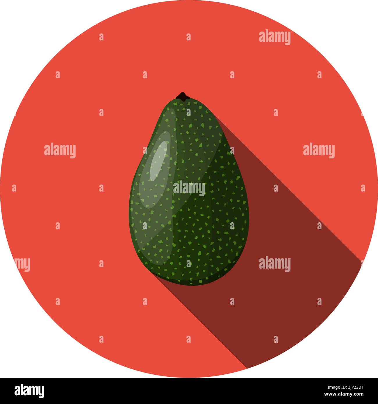 Avocado Icon. Flat Circle Stencil Design With Long Shadow. Vector ...