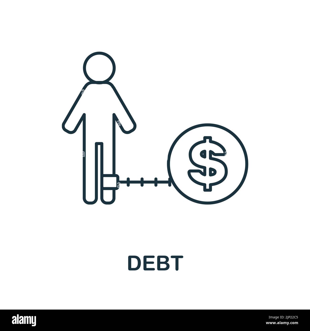 Debt line icon. Monochrome simple Debt outline icon for templates, web ...