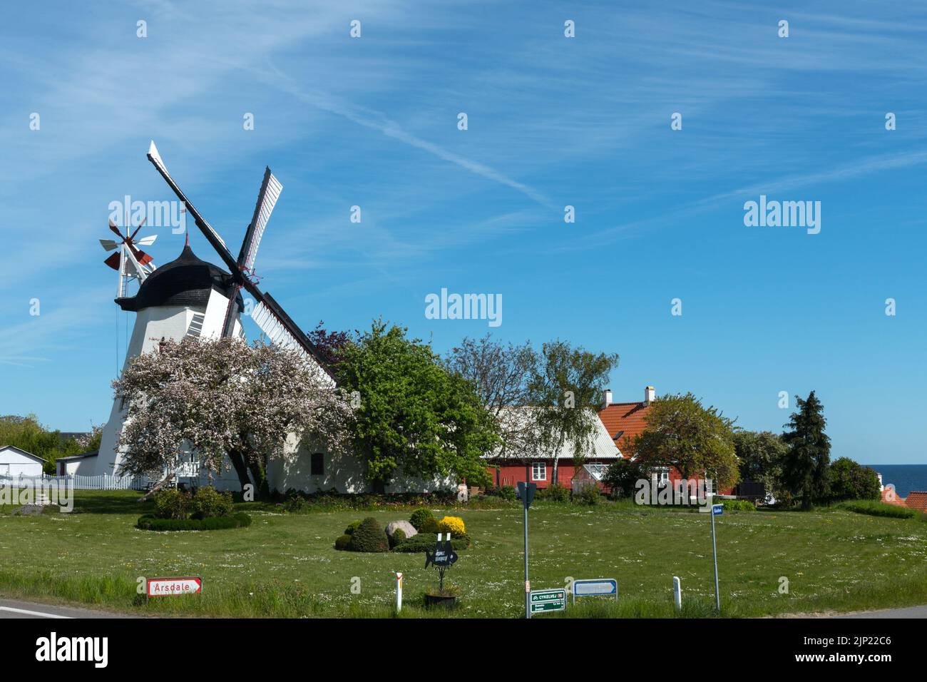Aarsdale windmill, isle of Bornholm, Denmark Stock Photo - Alamy