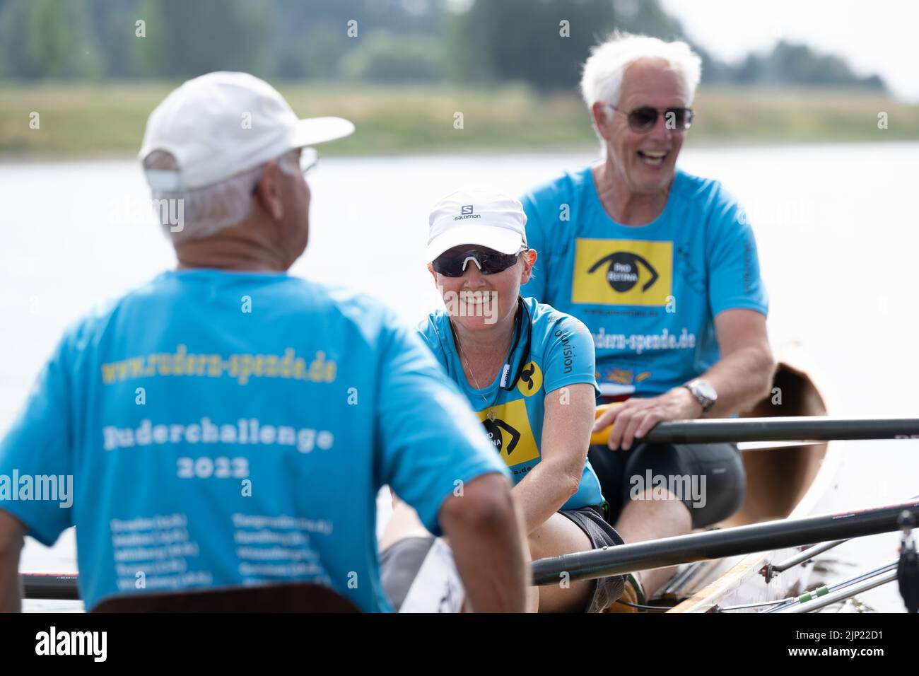 Dresden, Germany. 15th Aug, 2022. Dieter Schubert (l-r), Olympic rowing ...