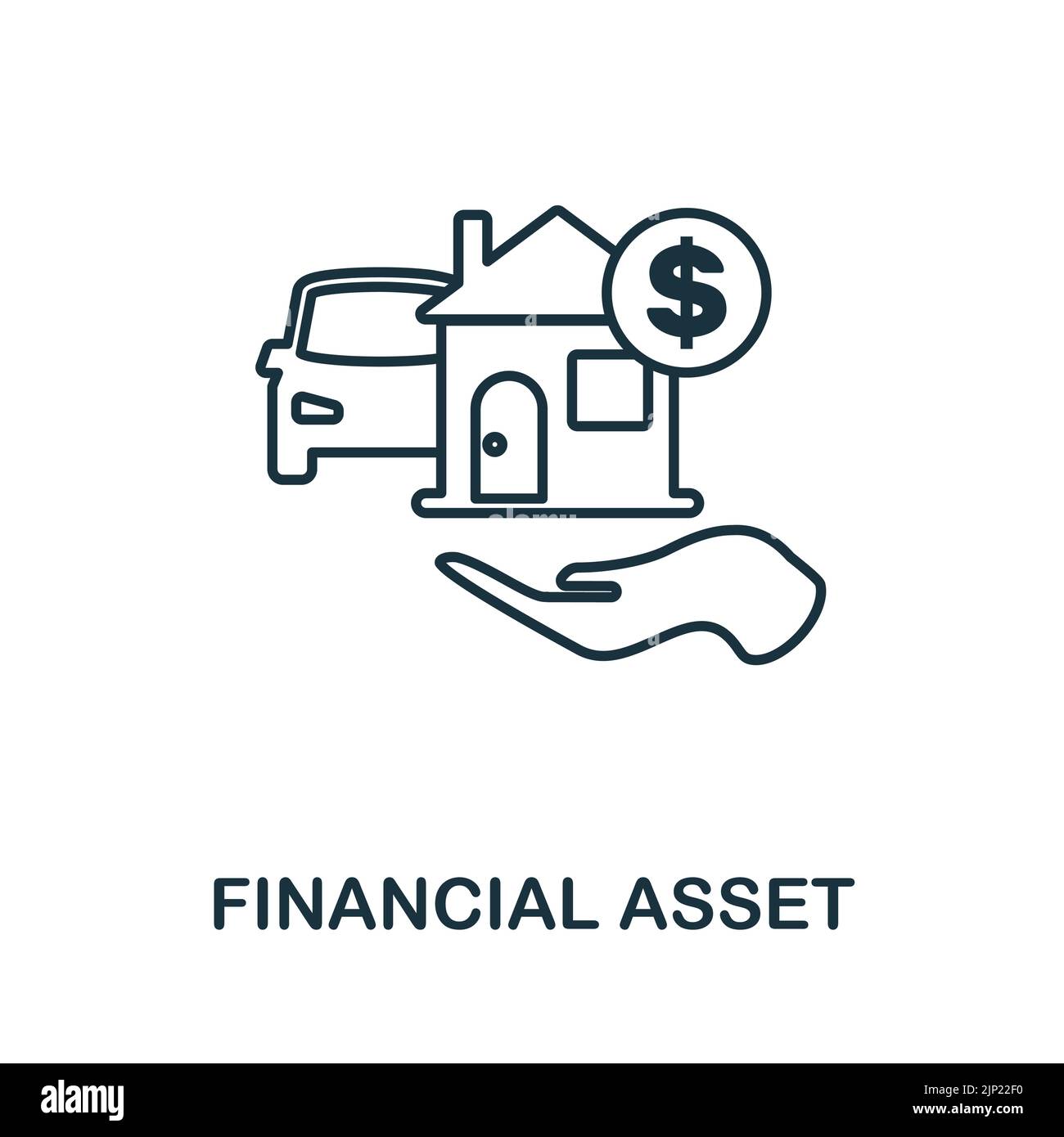 Financial Asset line icon. Monochrome simple Financial Asset outline ...
