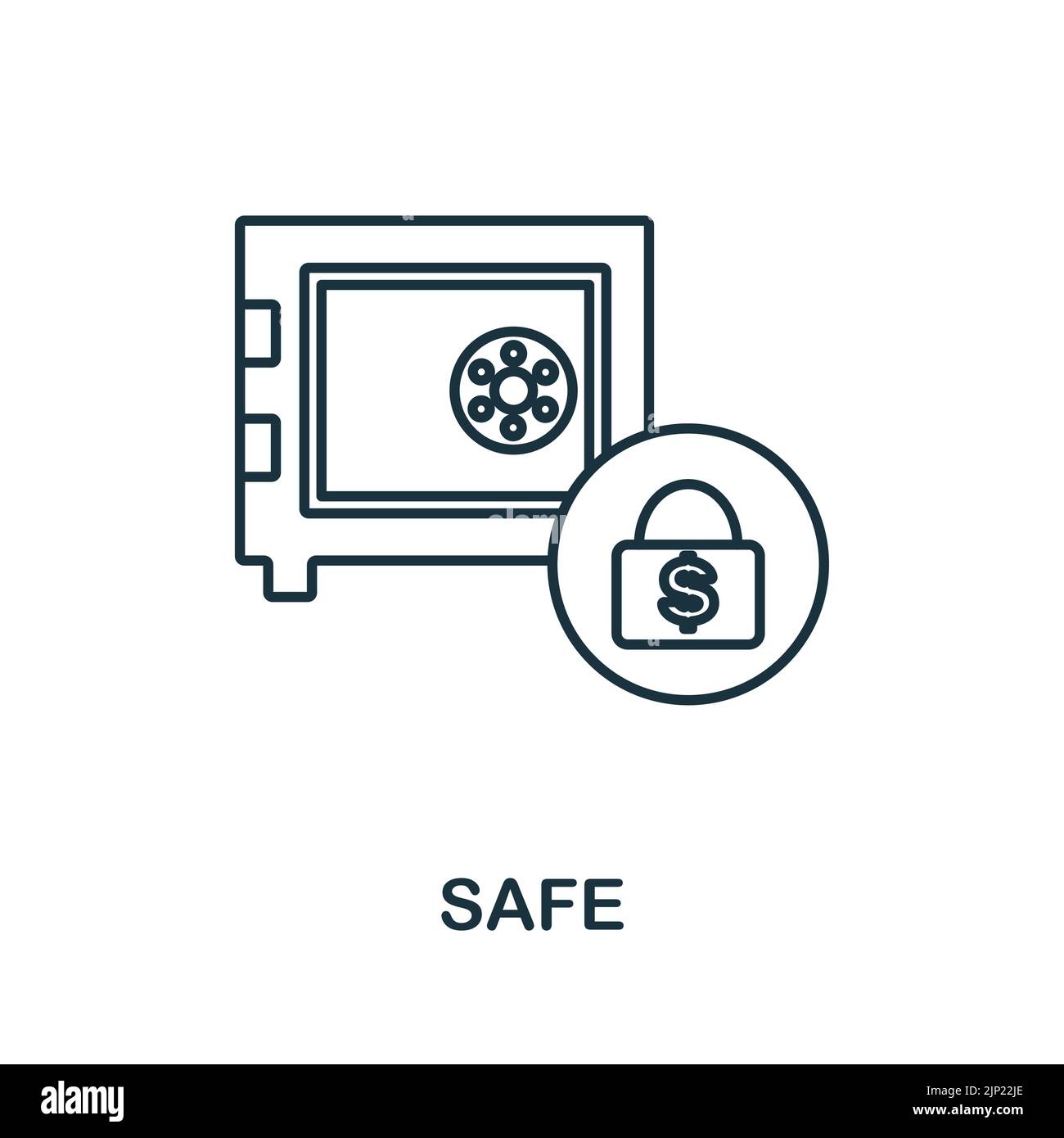 Safe line icon. Monochrome simple Safe outline icon for templates, web ...