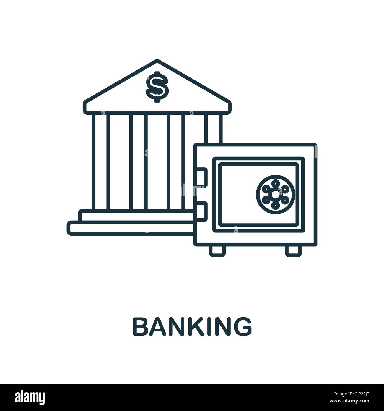 Banking line icon. Monochrome simple Banking outline icon for templates ...