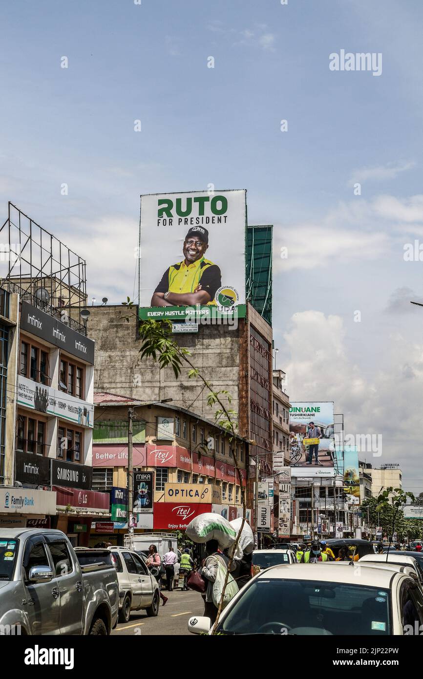 A poster with the image of Kenya Kwanza Alliance presidential candidate ...