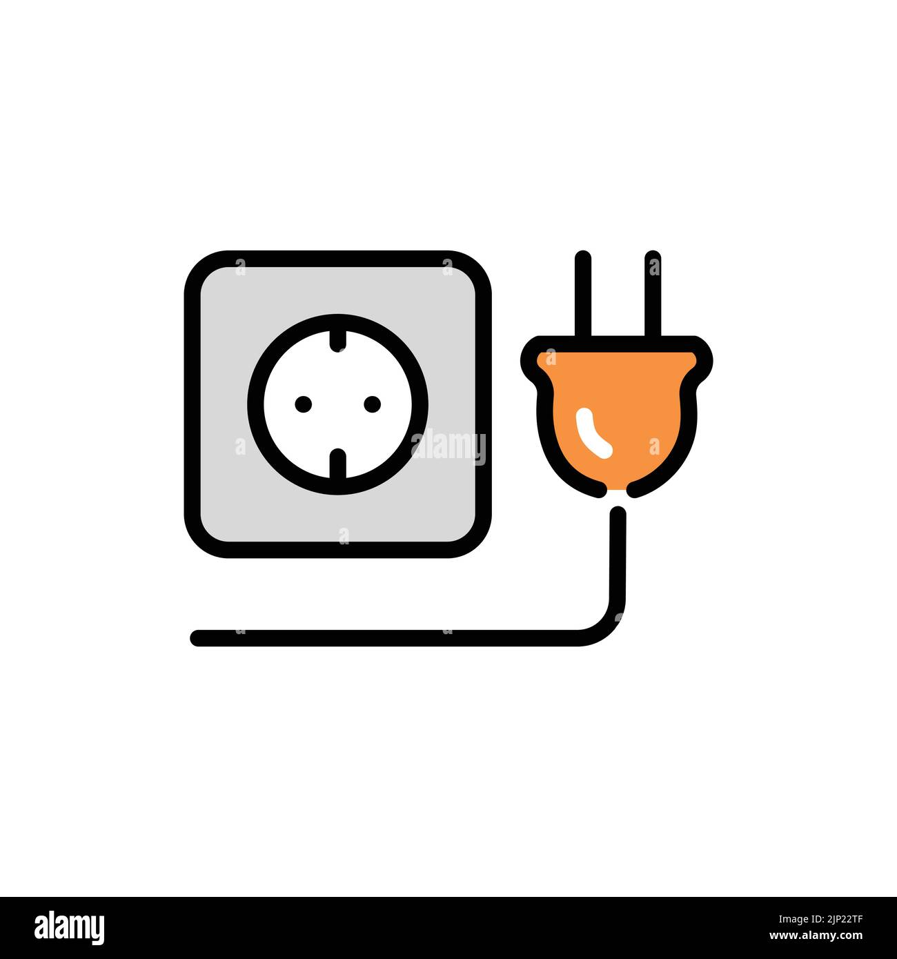Outlet with a plug olor line icon. Pictogram for web page Stock Vector ...