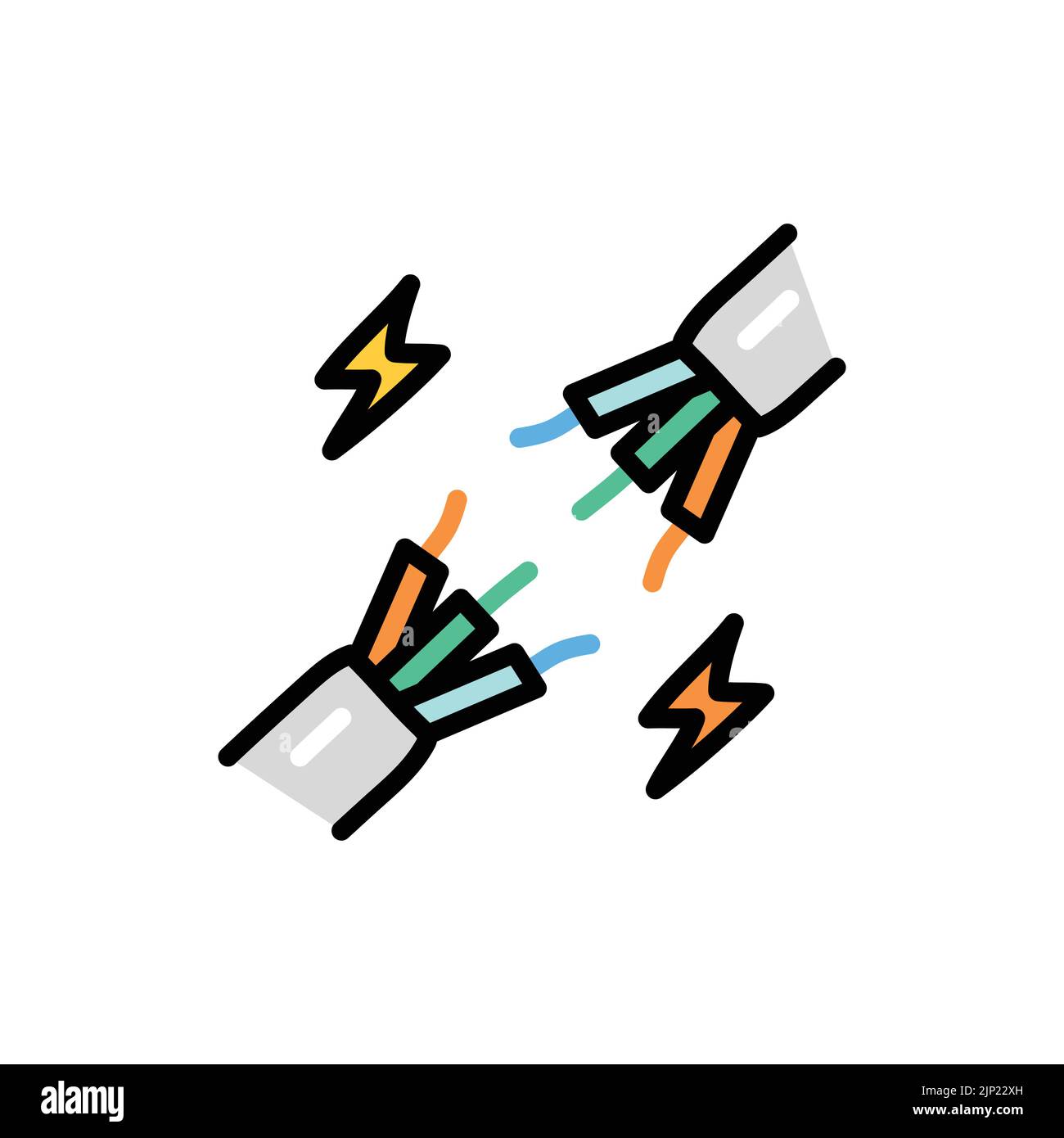 Broken wire cable Stock Vector Images - Alamy