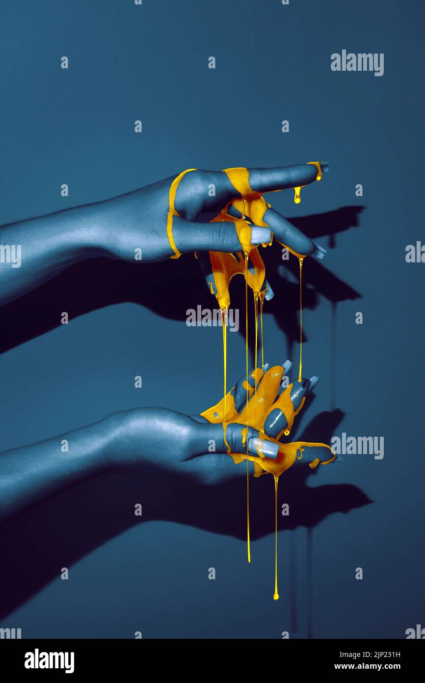 colour, drop, hand, sticky, colours, drops, hands, stickies Stock Photo ...