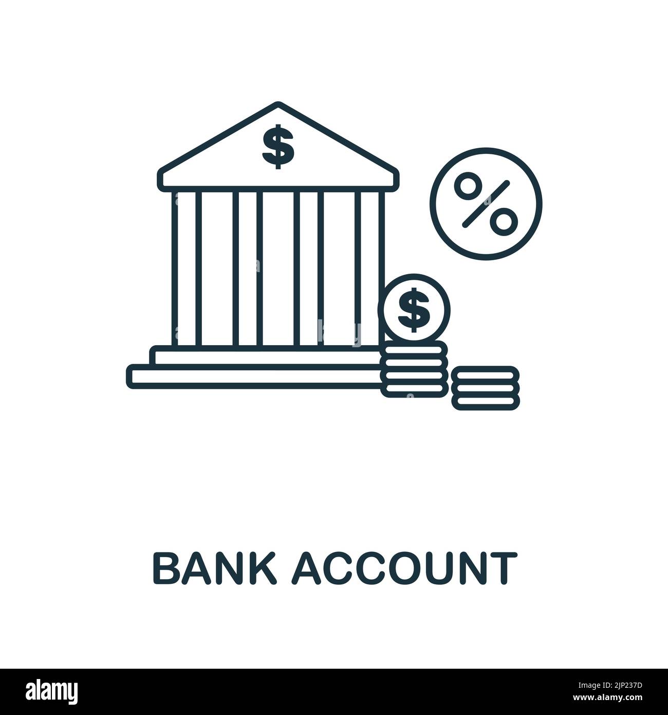 Bank Account line icon. Monochrome simple Bank Account outline icon for ...