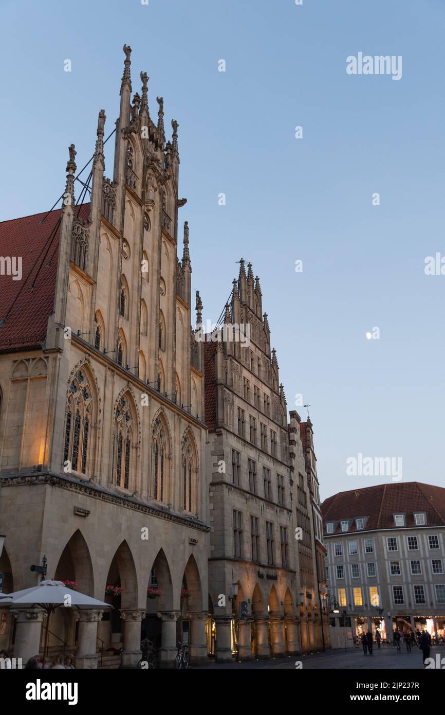 Muenster, Germany, July 8, 2022 Historic city hall in the old town in ...