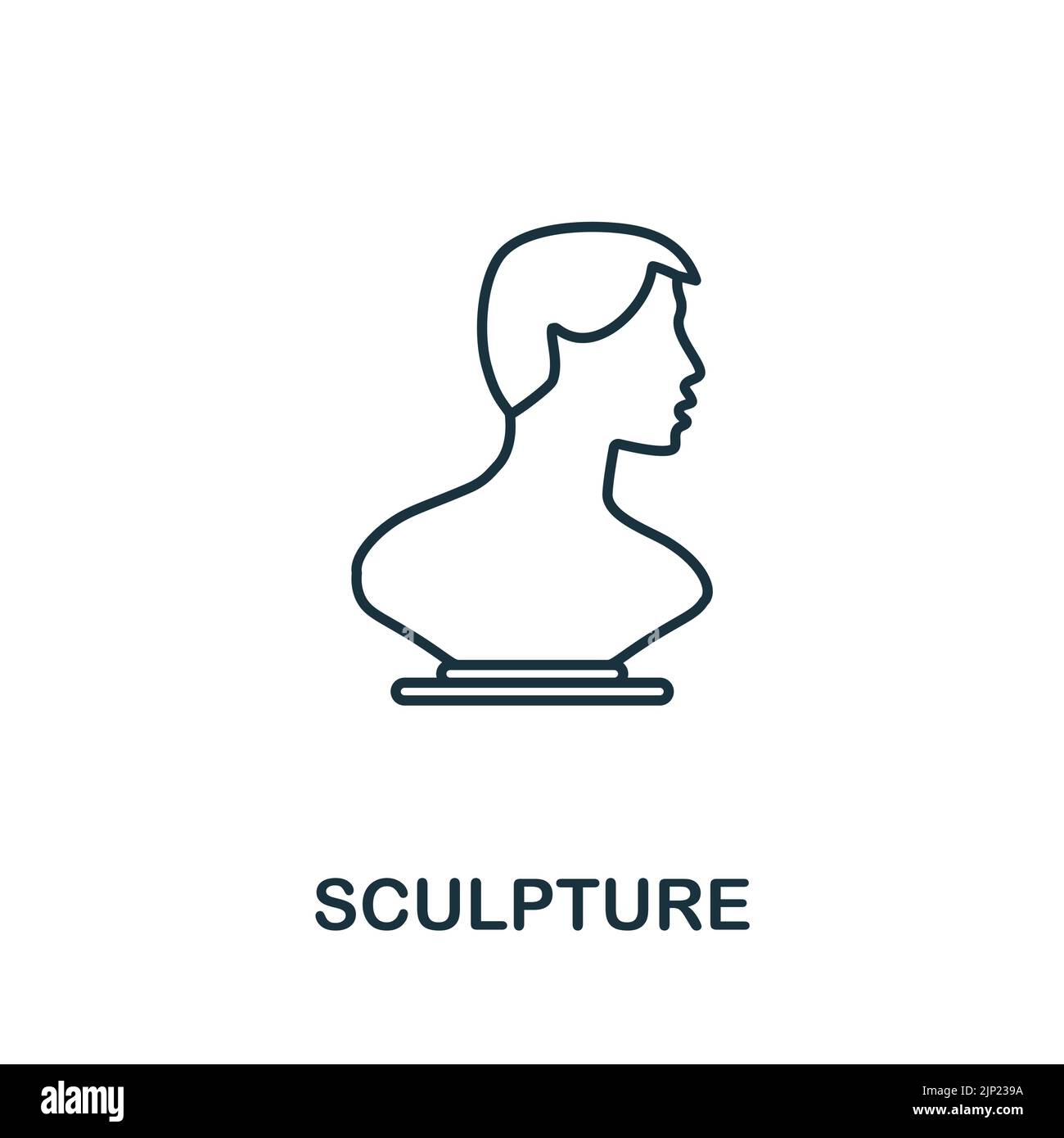 Sculpture line icon. Monochrome simple Sculpture outline icon for ...