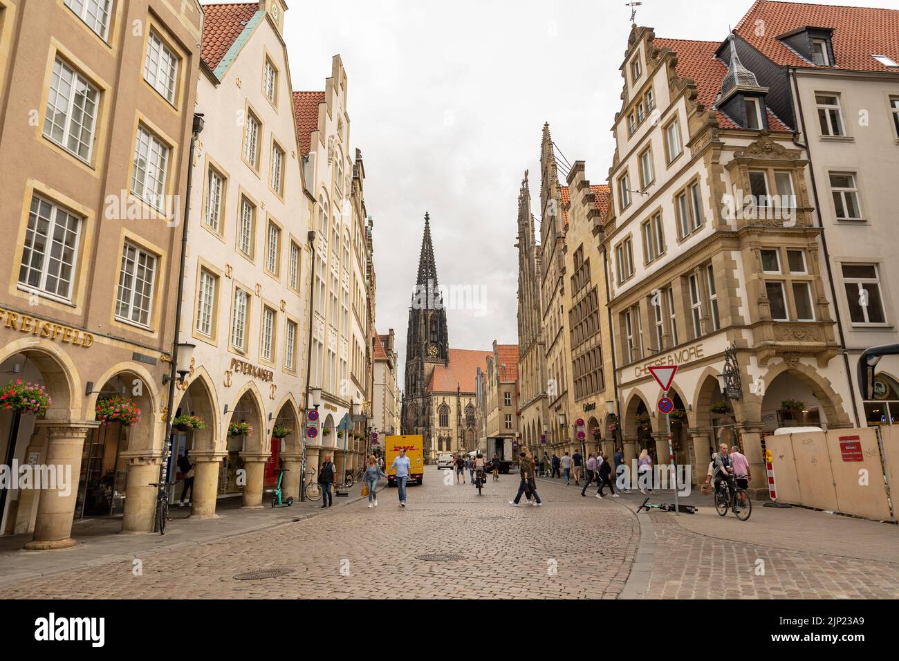 Muenster, Germany, July 9, 2022 Historical buildings and architecture ...