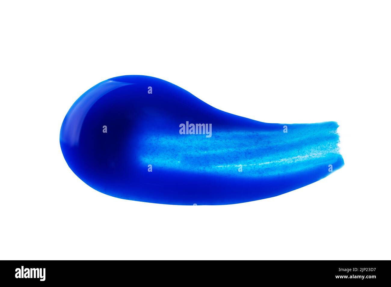 Blue gel abstract colour smear. Blue blonde dye hair shampoo smudge ...