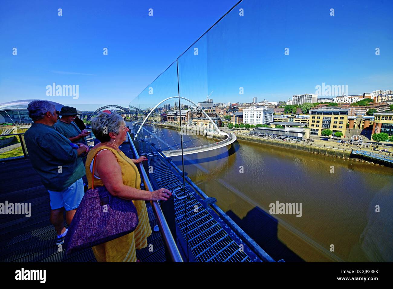 Baltic Arts Centre Gateshead with view from the outside viewing ...