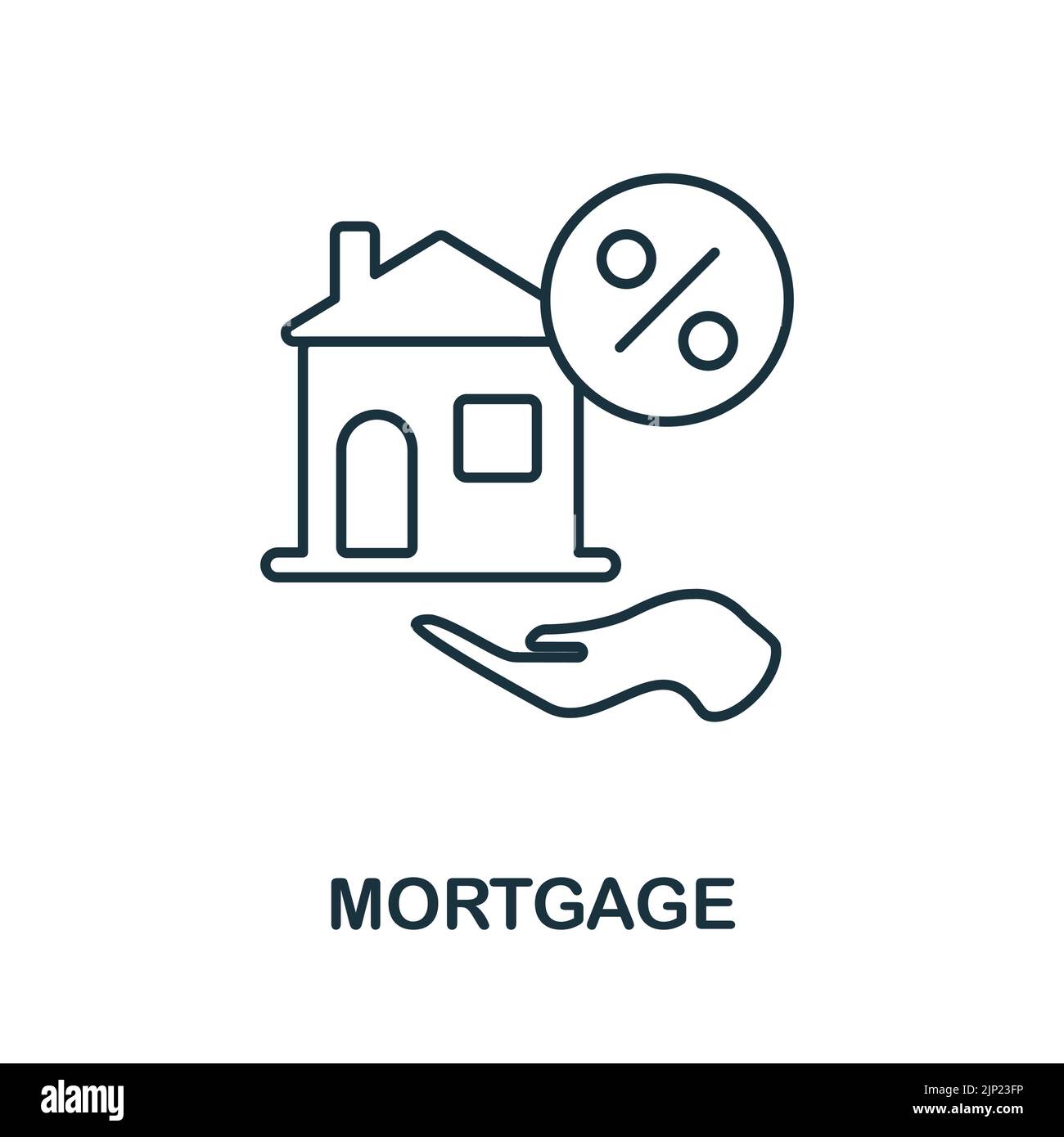 Mortgage line icon. Monochrome simple Mortgage outline icon for ...