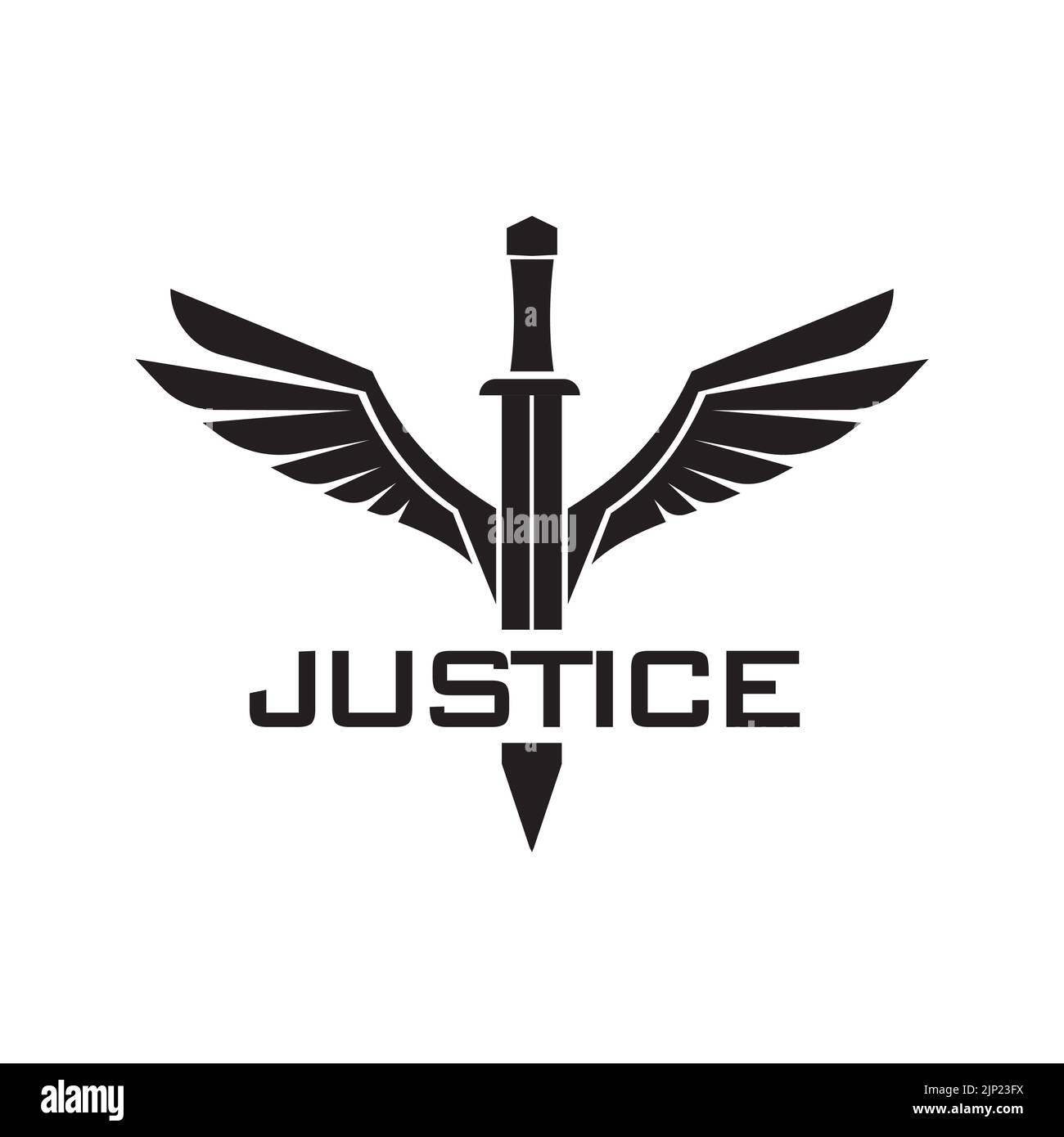 Justice sword wings logo icon vector illustration design template Stock ...