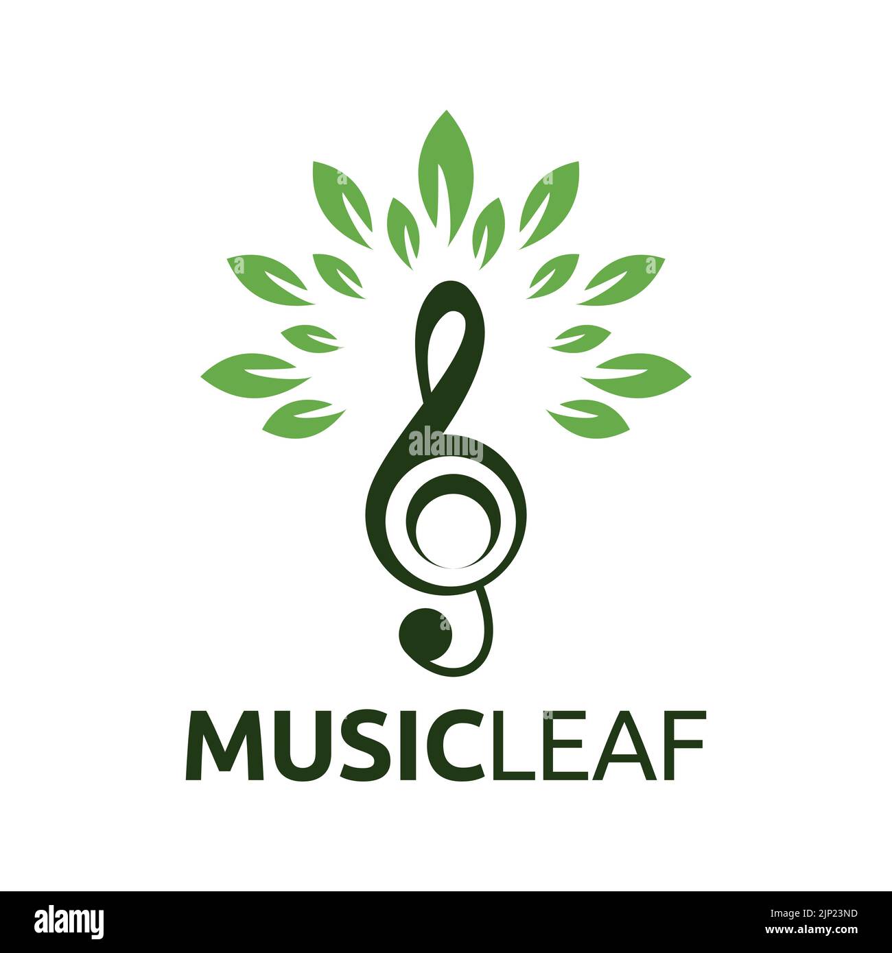 Leaf music note for logo template, icon and identity vector design ...