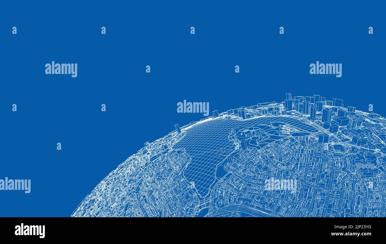 3d city sphere. Vector rendering of 3d Stock Vector Image & Art - Alamy