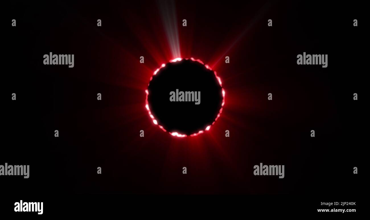 Image of glowing red circle eclipse over black background Stock Photo ...
