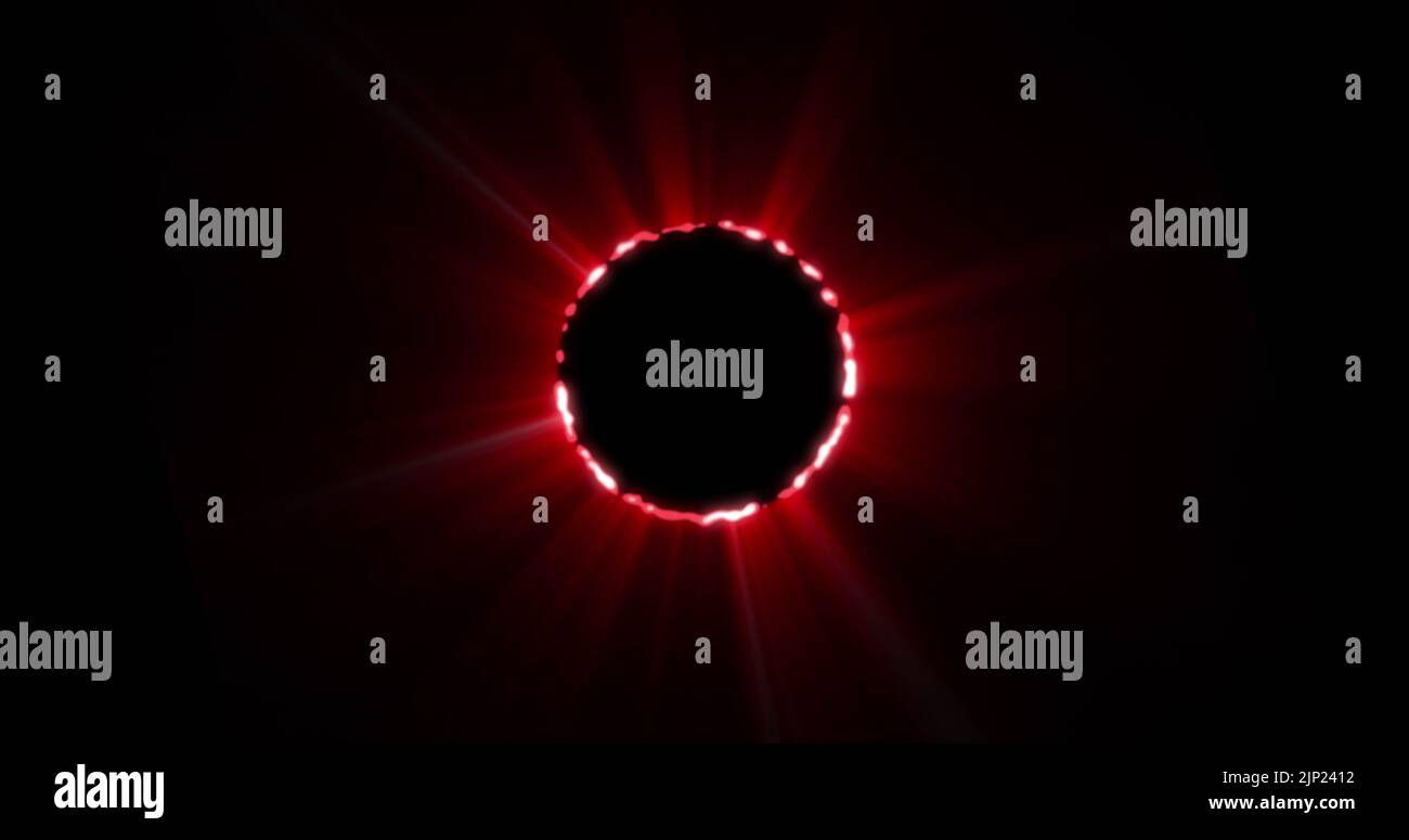 Image of glowing red circle eclipse over black background Stock Photo ...