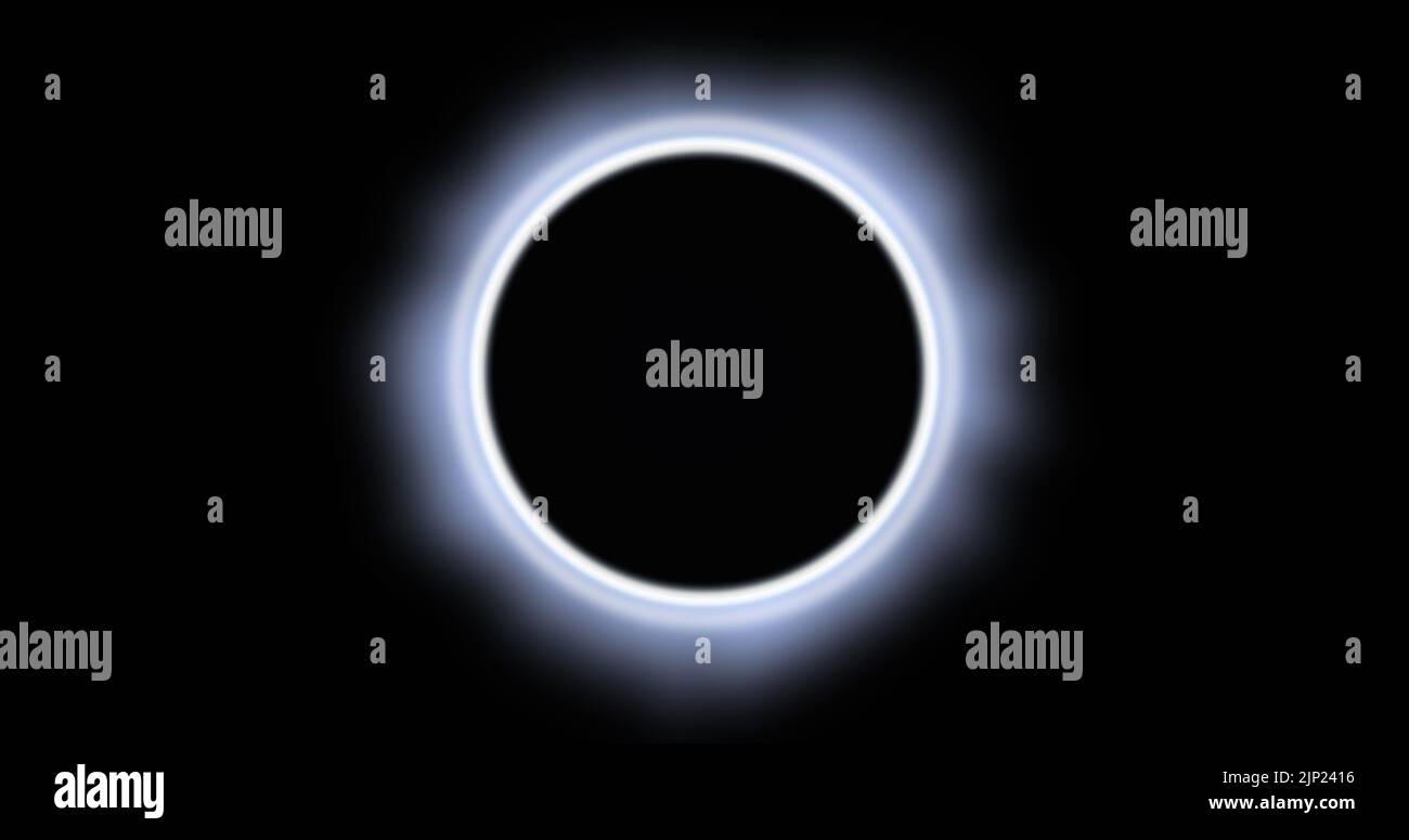 Image of glowing white circle eclipse over black background Stock Photo ...
