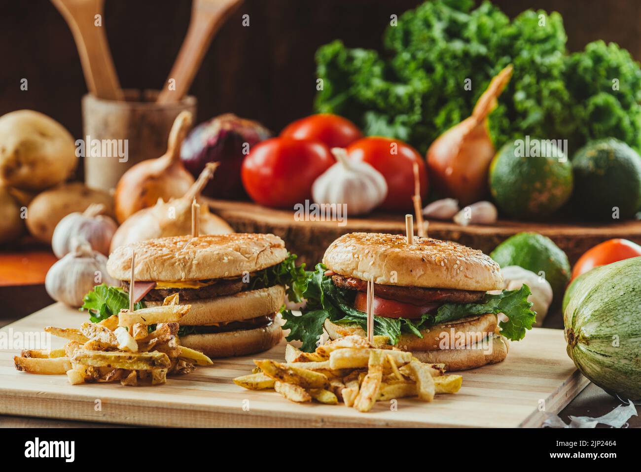 french fries, hamburger, doppelburger, pommes, burger, burgers ...