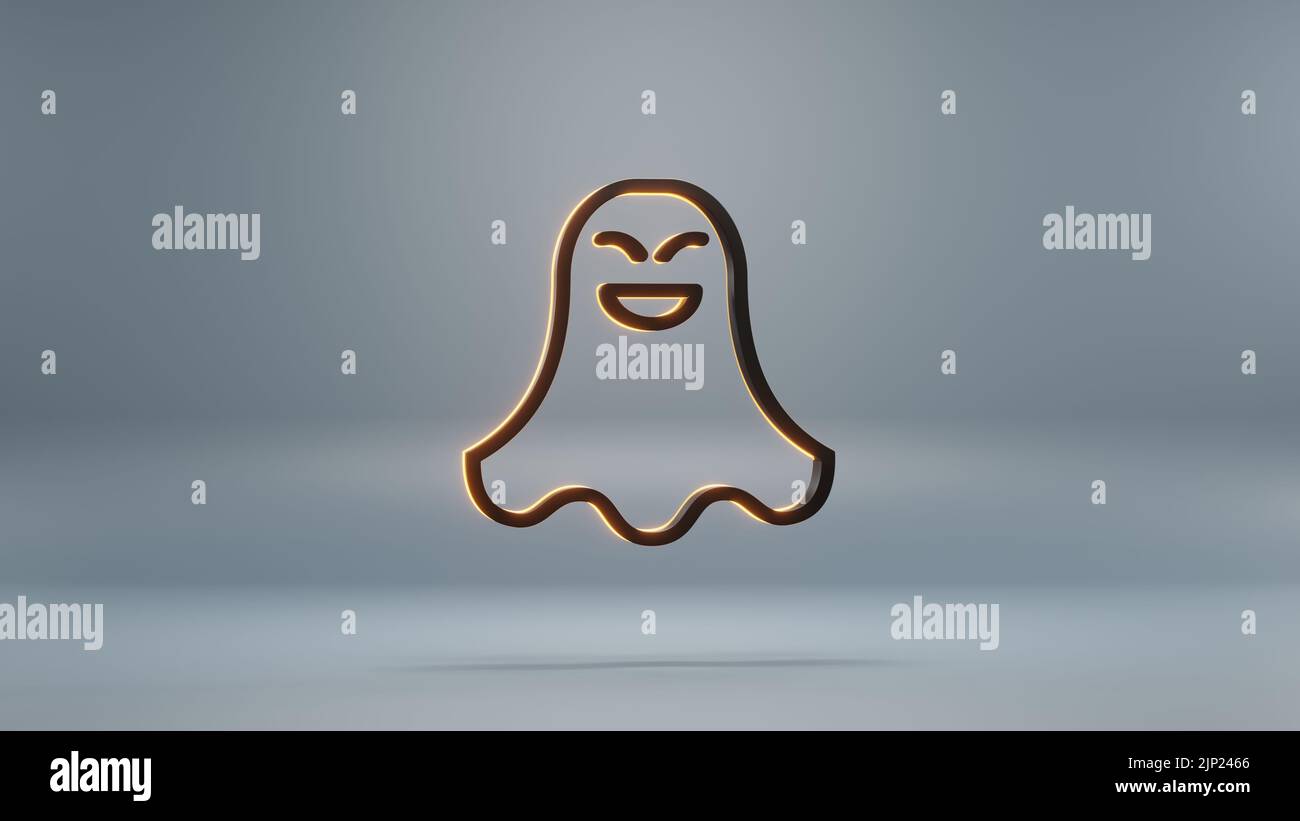 Beautiful abstract Halloween, black ghost with orange light symbol on a ...