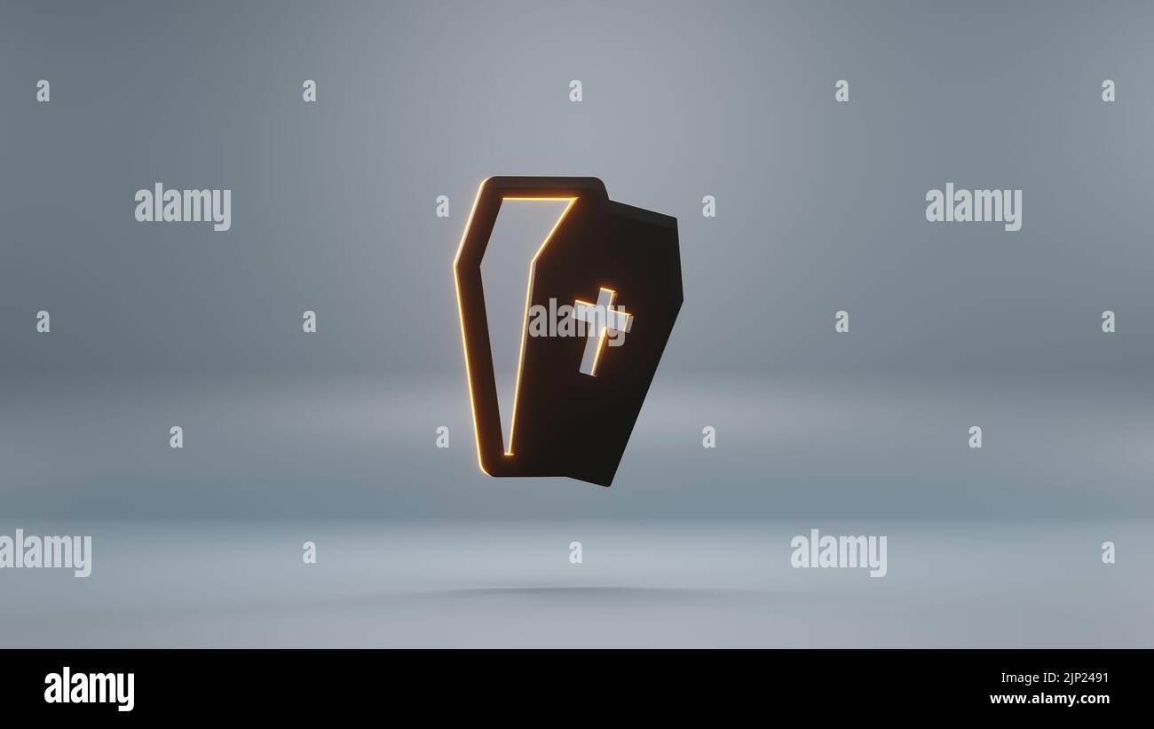 Beautiful abstract Halloween, black RIP with orange light symbol on a ...