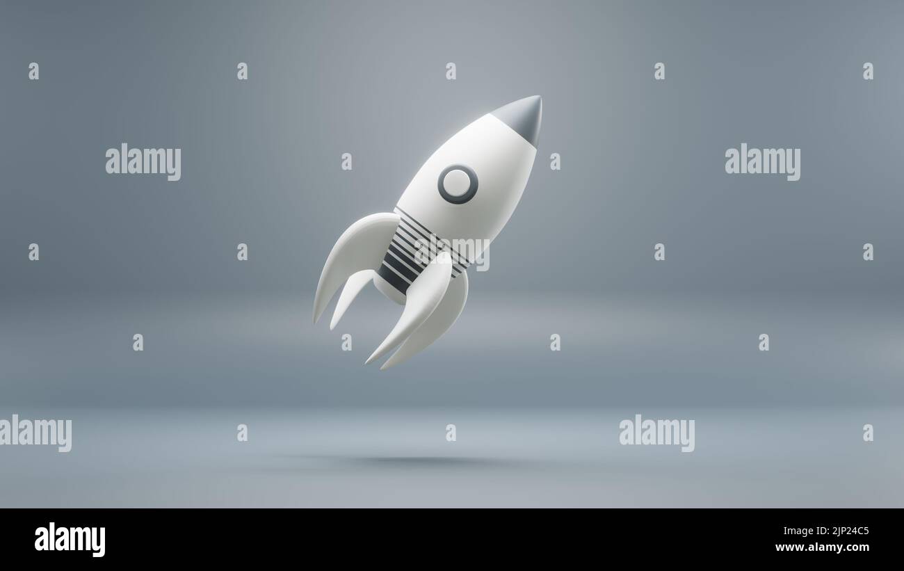 Beautiful abstract, black rocket launcher symbol on a blue background ...