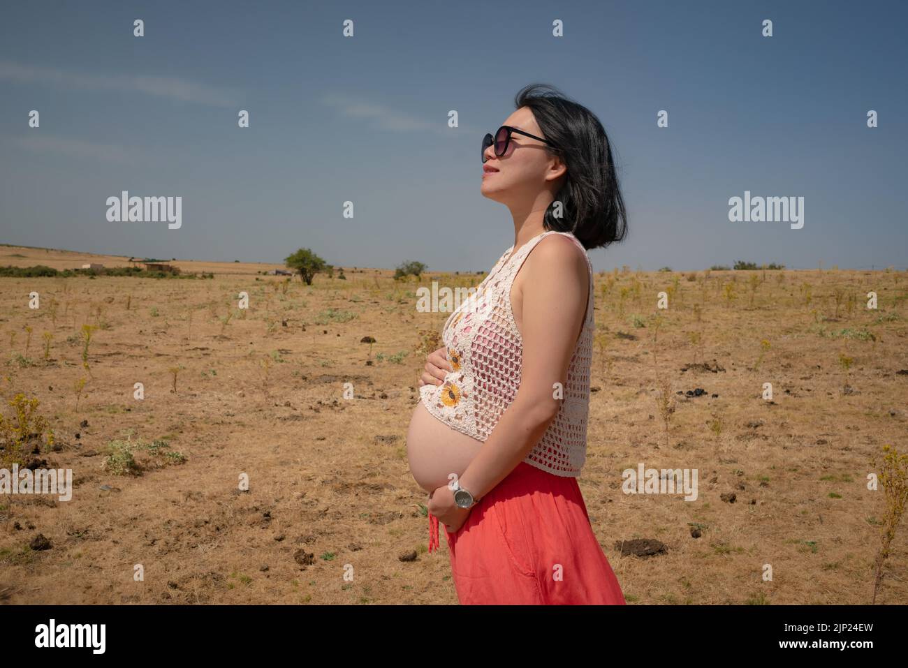 outdoors lifestyle portrait of young happy and beautiful Japanese woman ...