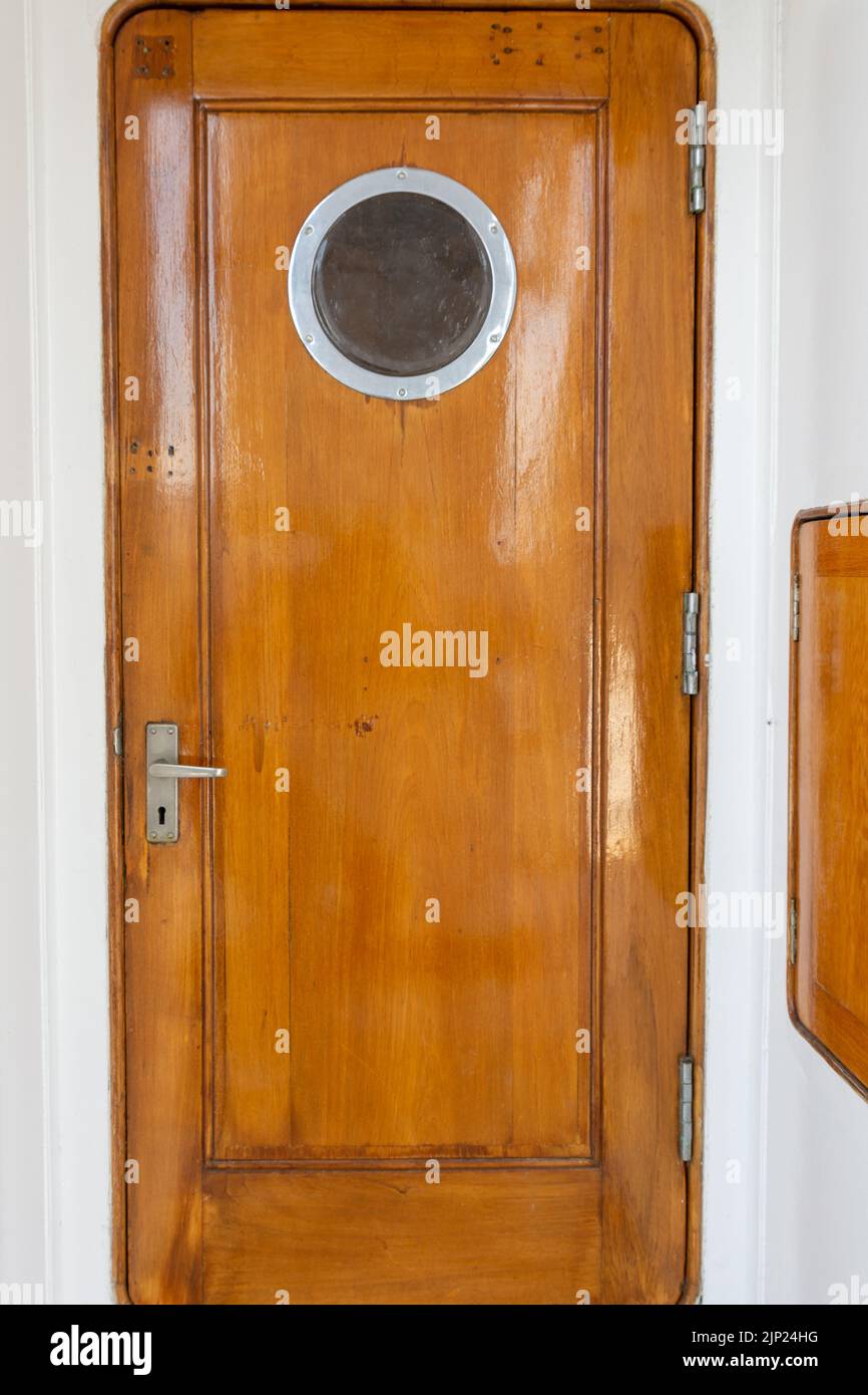 Wooden hatch on an historic boat Stock Photo - Alamy
