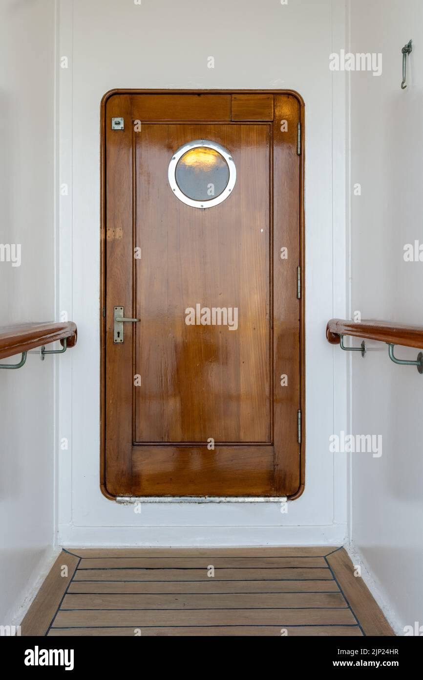 Wooden hatch on an historic boat Stock Photo - Alamy