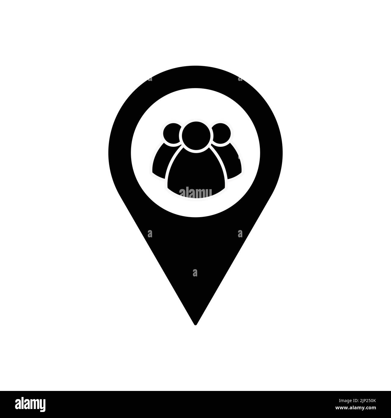 Group of people location icon. Gathering people. Place on the map of people. Vector icon. vector ...