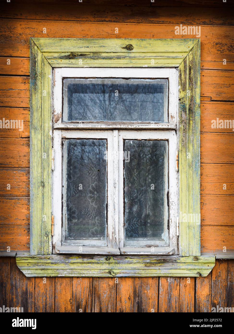Shabby facade old orange house hi-res stock photography and images - Alamy