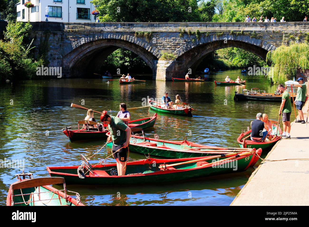 Tourists setting off in hire rowing boats on one of the hottest days of ...