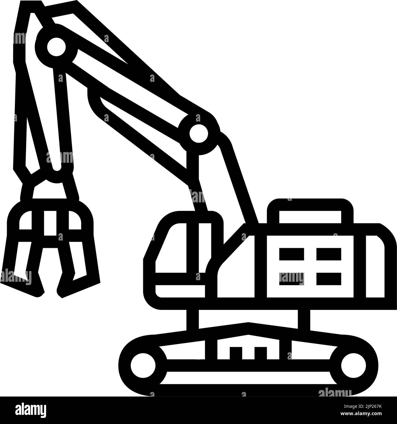 demolition construction car vehicle line icon vector illustration Stock ...